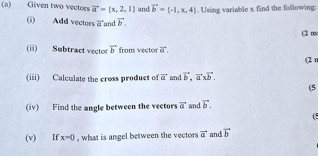 SOLVED: (a) (i) Add vectors a'and b. (2m (ii) Subtract vector b' from ...
