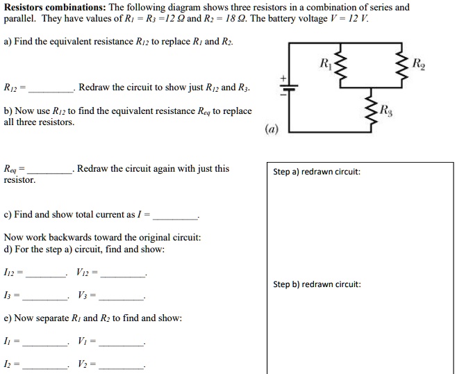 resistors combinations the following diagram shows three resistors ...