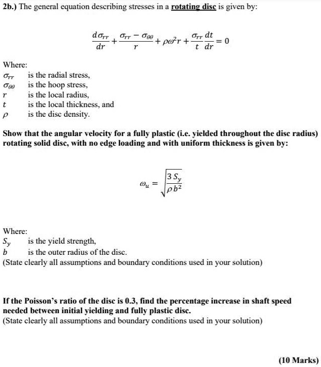 VIDEO solution: The general equation describing stresses in a rotating ...