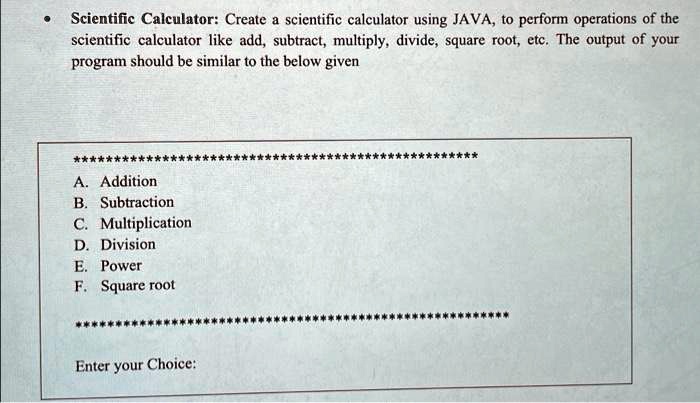 SOLVED: Scientific Calculator: Create a scientific calculator using ...