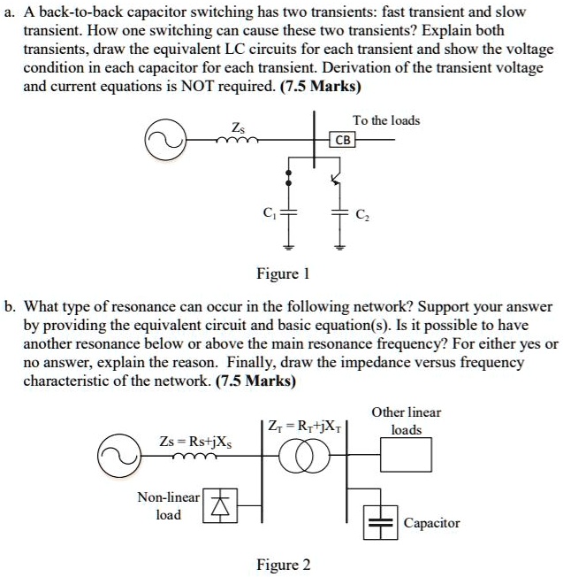 SOLVED: a. A back-to-back capacitor switching has two transients: fast transient and slow ...