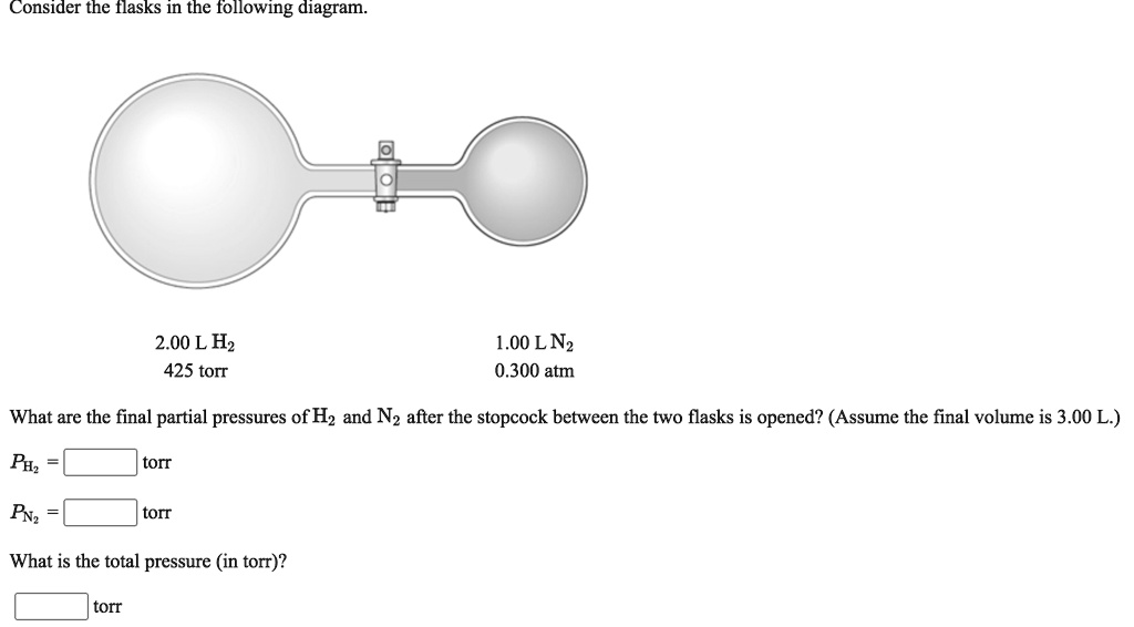 consider the flasks in the following diagram 200 l hz 425 torr 100 l nz ...
