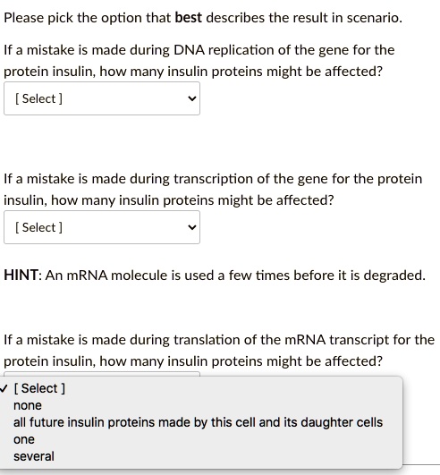SOLVED: Please pick the option that best describes the result in ...