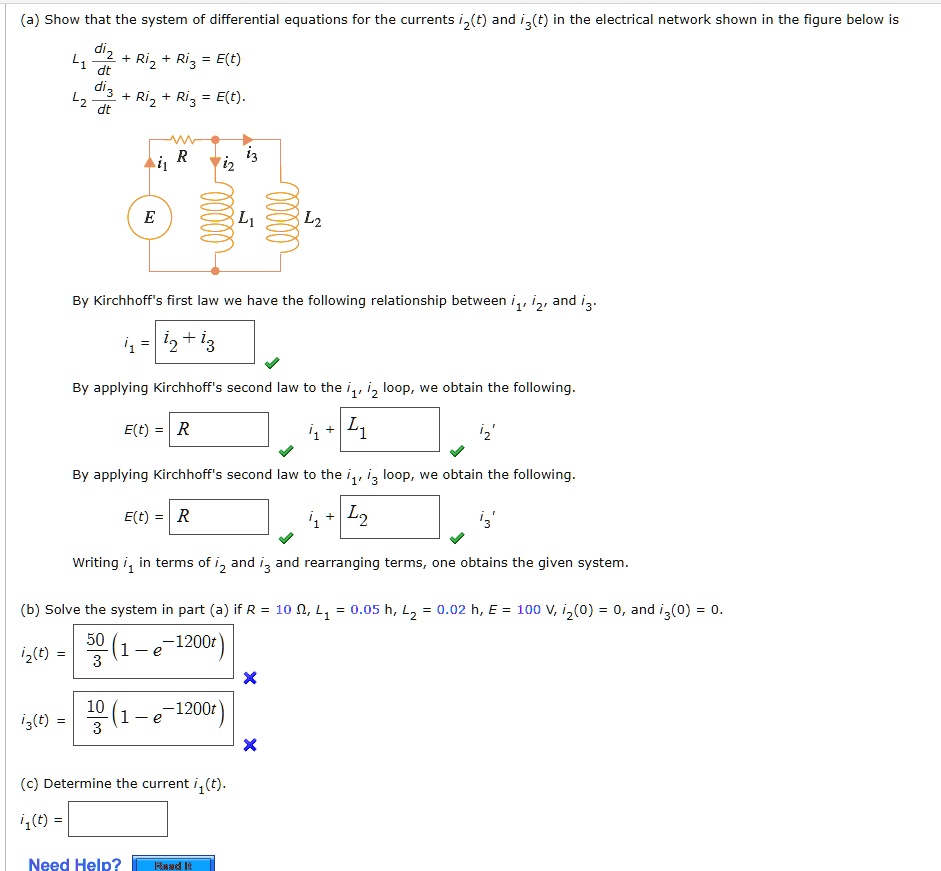 SOLVED: (a) Show that the system of differential equations for the ...
