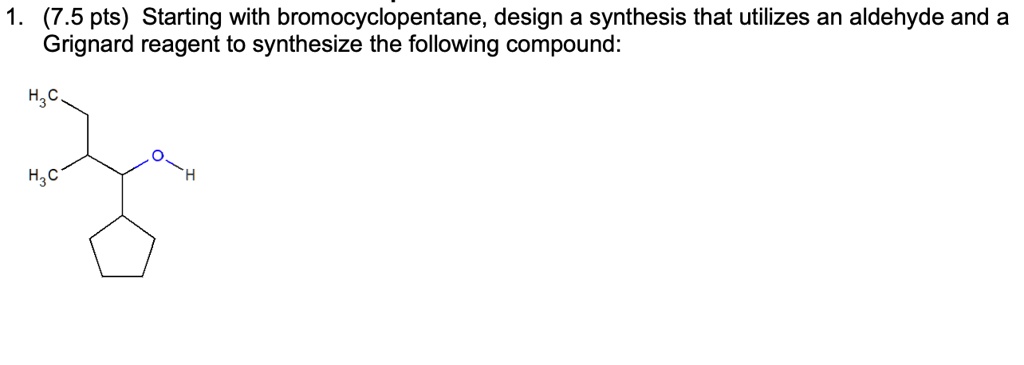 (7.5 pts) Starting with bromocyclopentane, design a synthesis that ...