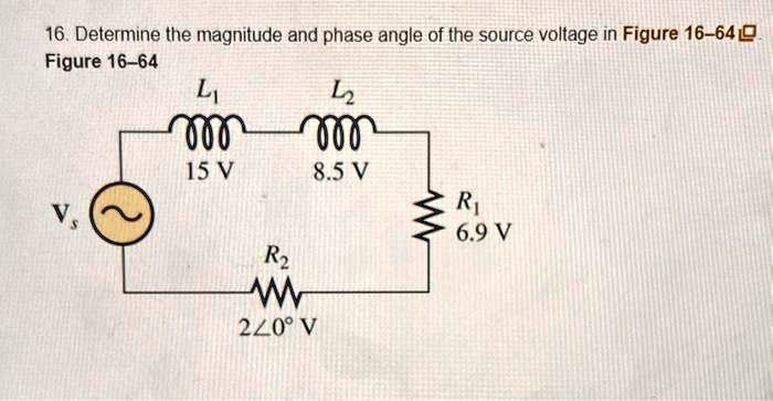 16. Determine the magnitude and phase angle of the source voltage in ...