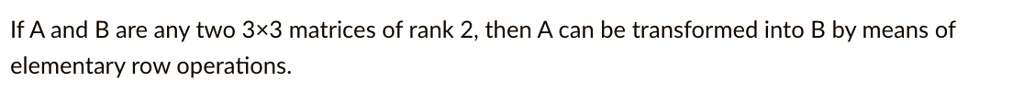 VIDEO solution: If A and B are any two 3 imes 3 matrices of rank 2 ...