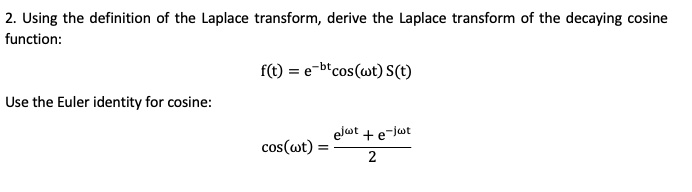2 using the definition of the laplace transform derive the laplace ...
