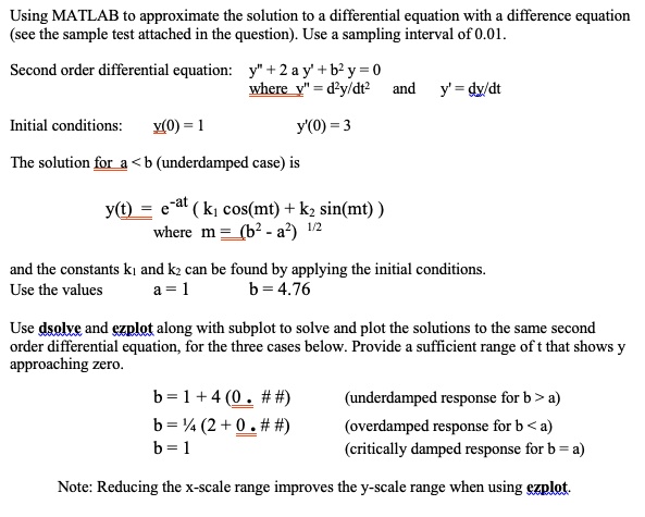 SOLVED: Using MATLAB to approximate the solution of a differential ...