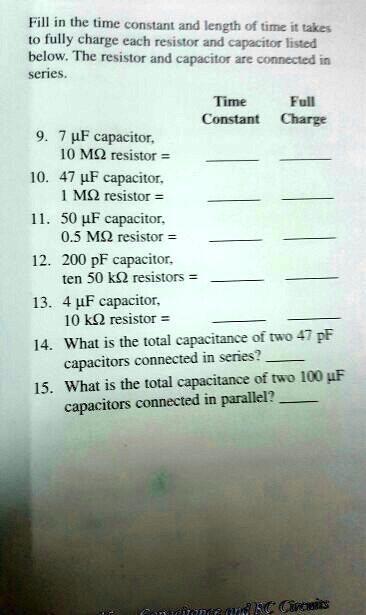 VIDEO solution: Fill in the time constant and length of time it takes ...
