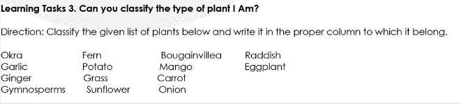 SOLVED: 'Pasagot po plssLearning Tasks 3. Can you classify the type of ...