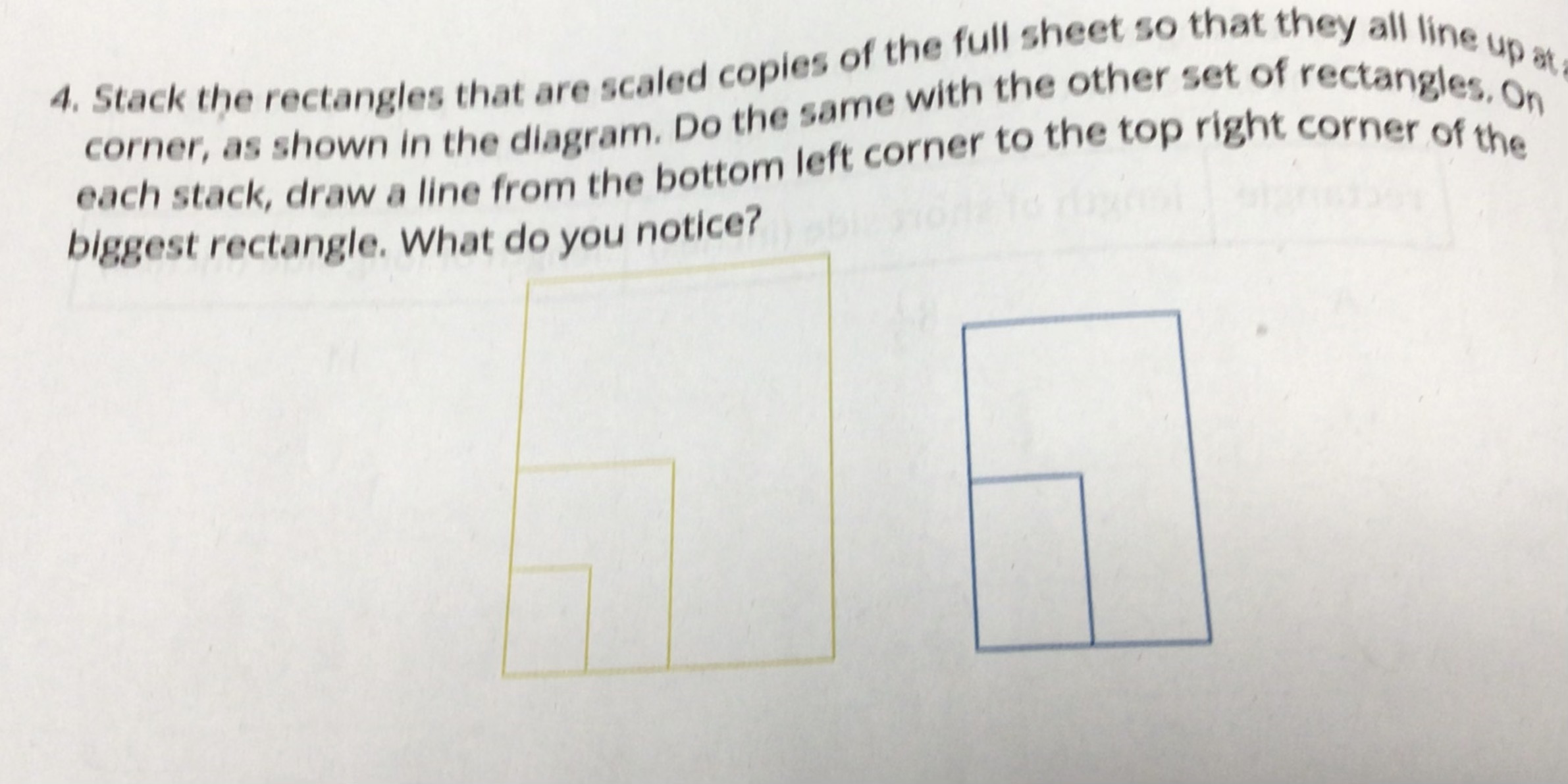 4 stack the rectangles that are scaled copies of the full sheet so that they all line up at ...