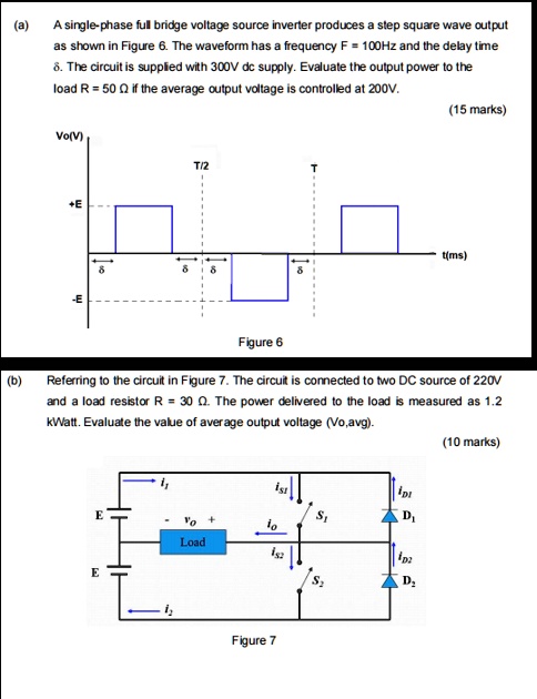 SOLVED: A single-phase full bridge voltage source inverter produces a step square Ucl output as ...
