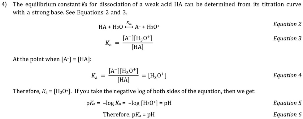 4 the equilibrium constant ka for dissociation of a weak acid ha can be ...