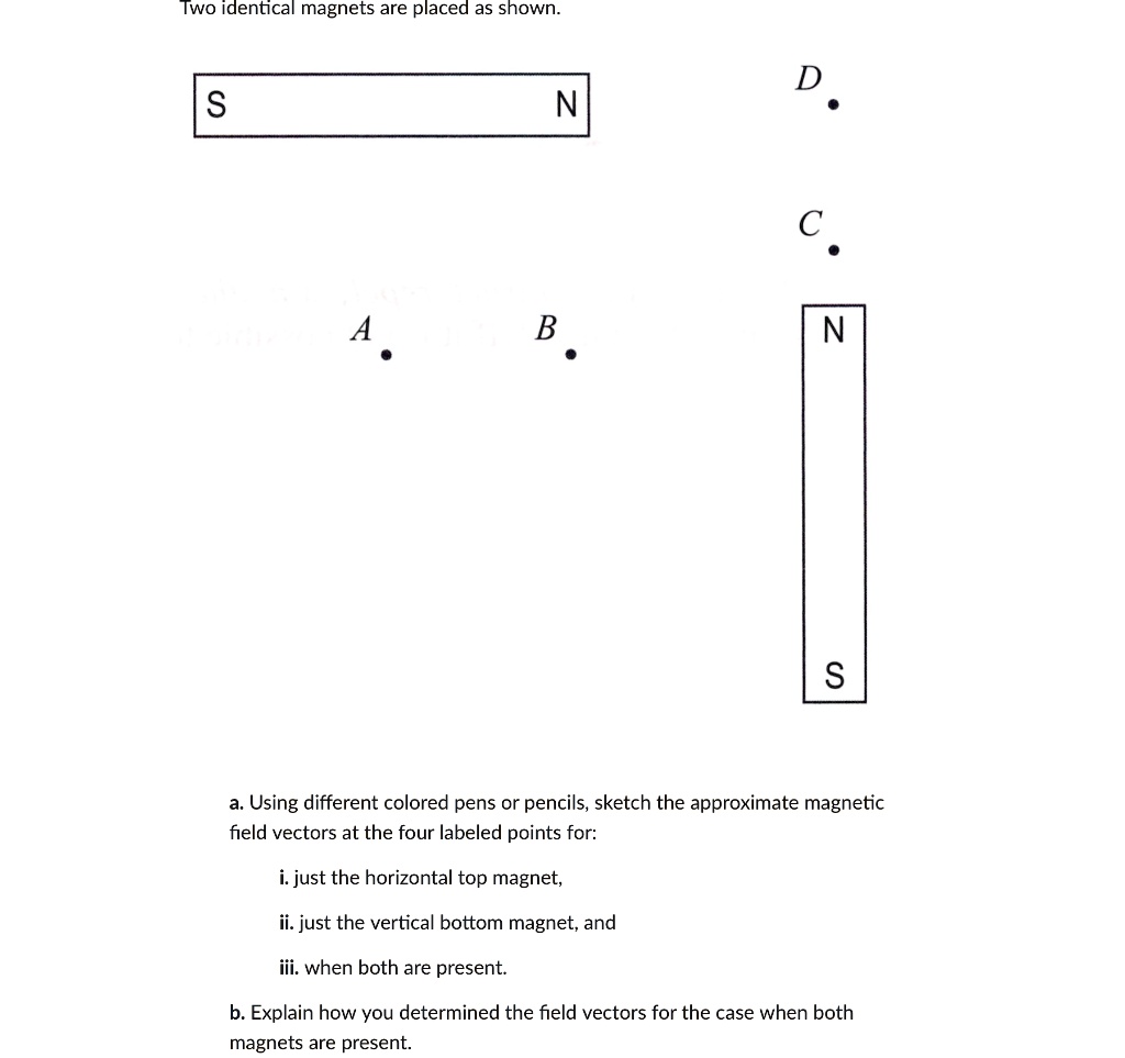 SOLVED: Two identical magnets are placed as shown D S N C A B N S Using ...