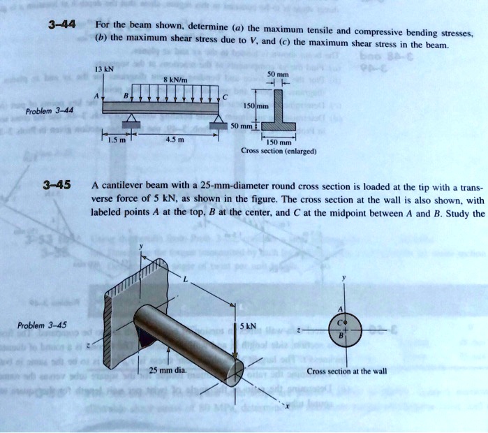 SOLVED: For the beam shown, determine (a) the maximum tensile and ...