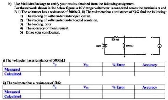 SOLVED: Texts: Use Multisim b) Use Multisim Package to verify your ...