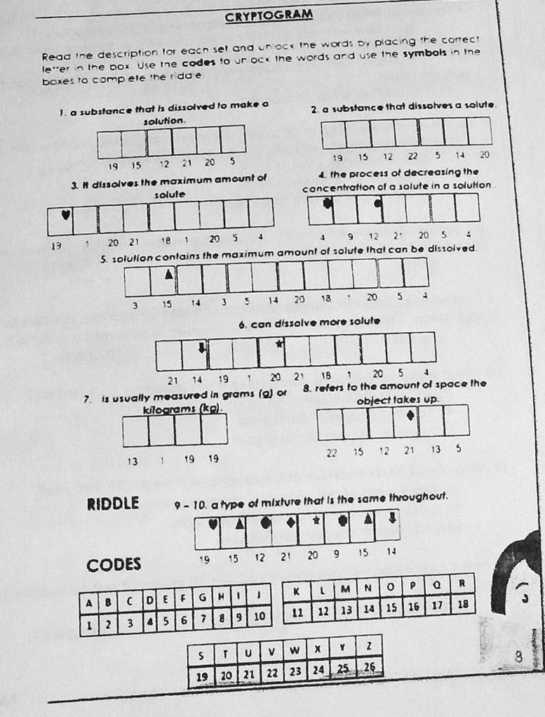 SOLVED: 'read the description for each set and unlock the words by ...