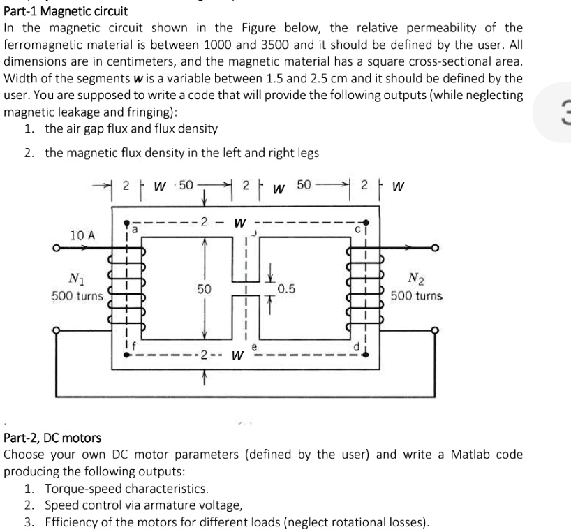 Part-1 Magnetic circuit In the magnetic circuit shown in the Figure ...