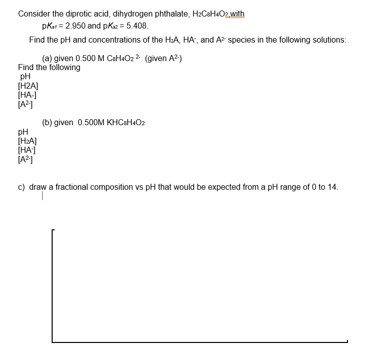 Consider the diprotic acid, dihydrogen phthalate, H2C8H4O2, with pKa1 ...