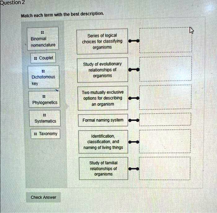 Question 2 Match each term with the best description. Binomial ...