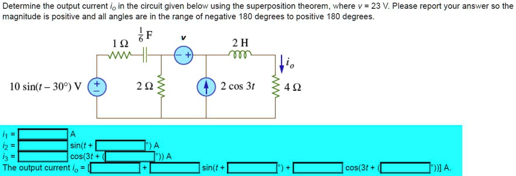 Determine the output current io in the circuit given below using the superposition theorem ...