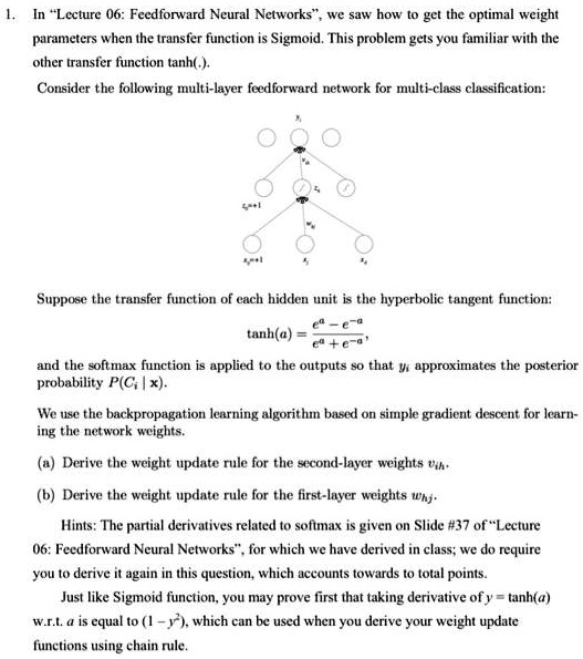 SOLVED: 1. In "Lecture 06: Feedforward Neural Networks", we saw how to ...