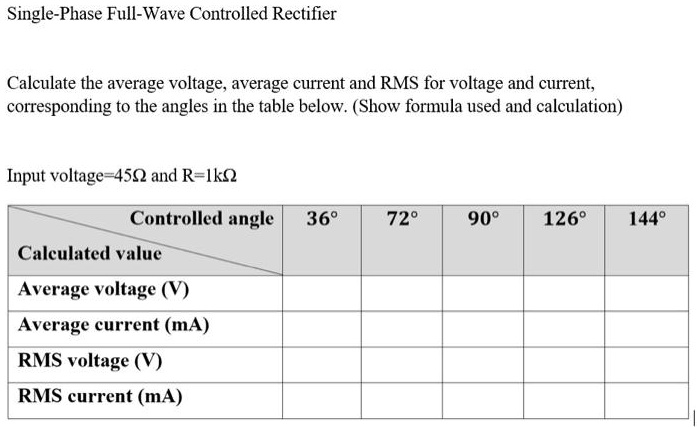Single-Phase Full-Wave Controlled Rectifier Calculate the average ... Single-Phase Full-Wave Controlled Rectifier Calculate the average ...