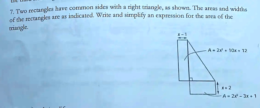 qic rectangles have common sides with right triangle as shown the areas ...