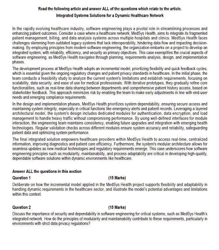 read the following article and answer all of the questions which relate ...