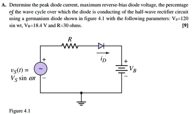SOLVED: Determine the peak diode current, maximum reverse-bias diode ...