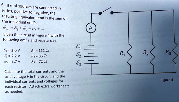 if emf sources are connected in series positive to negative the resulting equivalent emf is the ...