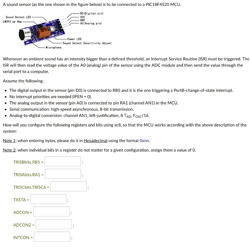 A sound sensor (as the one shown in the figure below) is to be ...