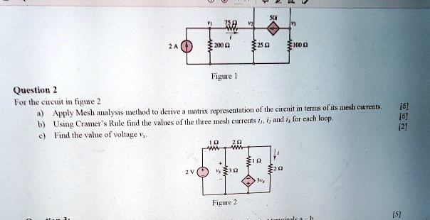 SOLVED: Q2. a) Apply Mesh analysis to derive a matrix representation of the circuit in terms of ...