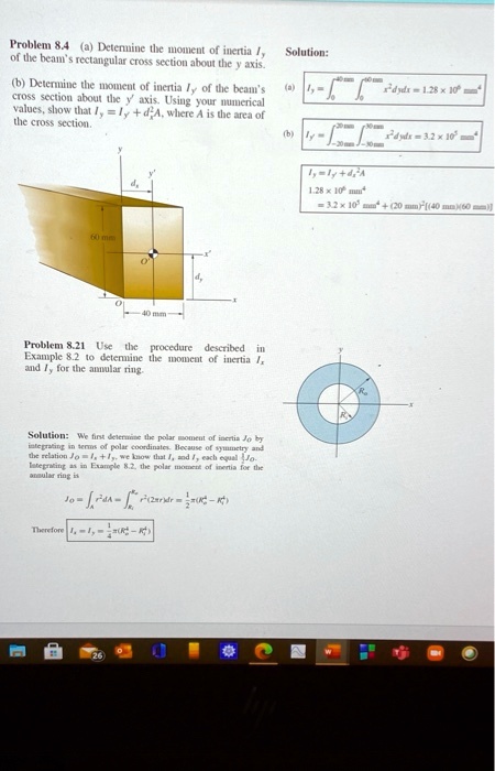 determine moment of inertia iy of the beams rectangular cross section ...