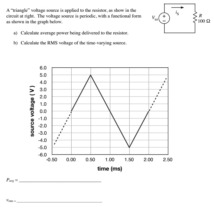 SOLVED: A triangle voltage source is applied to the resistor, as show ...
