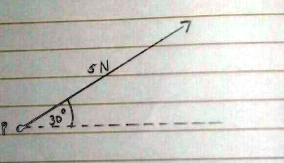 Solved The Diagram Below Shows A Force Of 5n Acting On An Object P At