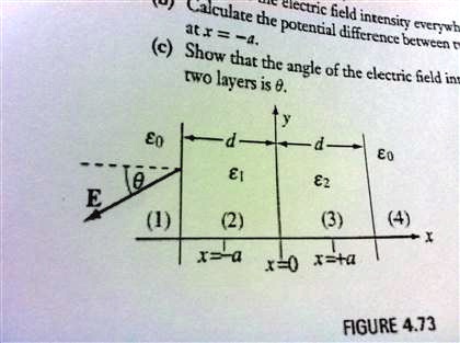 Calculate the electric field intensity everywhere at x