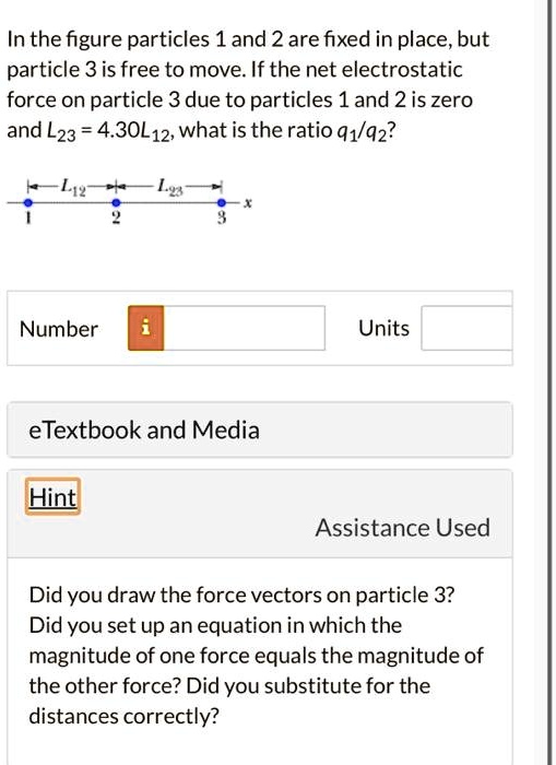 In the figure particles 1 and 2 are fixed in place, but particle 3 is free to move. If the net ...