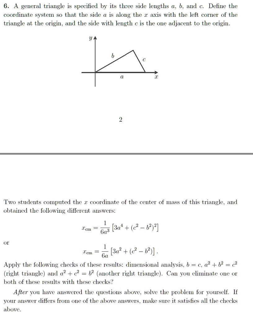 a general triangle is specified by its three side lengths and define ...