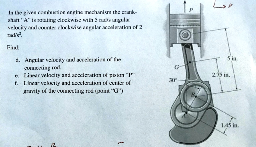SOLVED: In the given combustion engine mechanism, the crankshaft is ...
