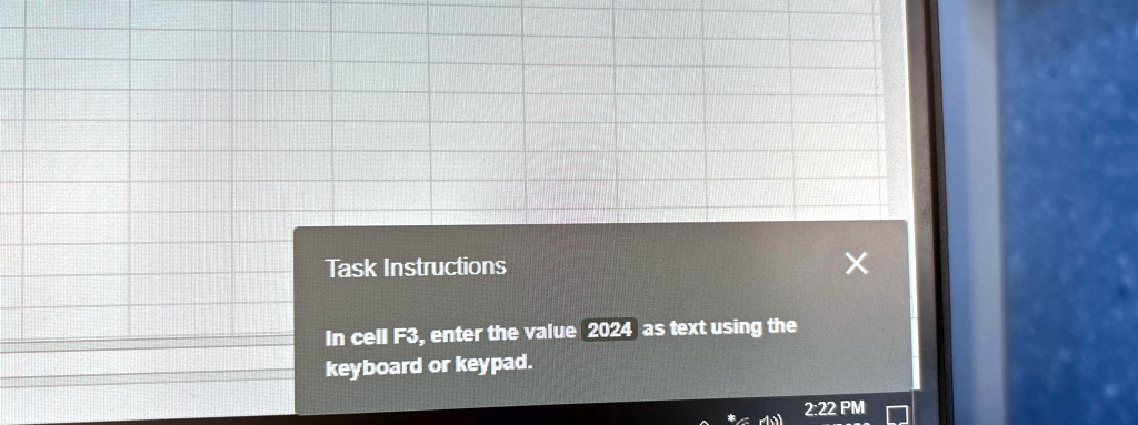 SOLVED: Task Instructions In cell F5, enter the value 2024 as text ... SOLVED: Task Instructions In cell F5, enter the value 2024 as text ...