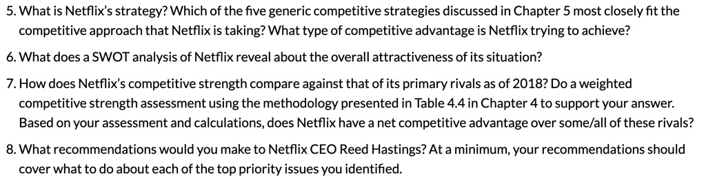 5. What is Netflix's strategy? Which of the five generic competitive ...