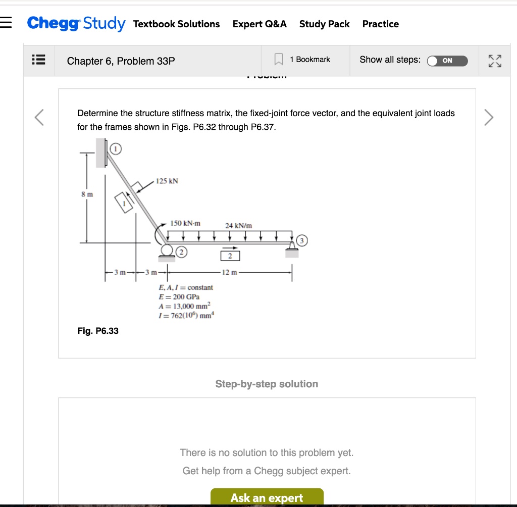[GET ANSWER] Determine the structure stiffness matrix, the fixed-joint ...