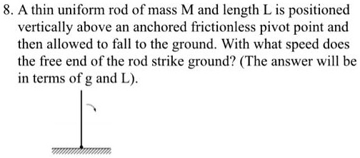 SOLVED: A thin uniform rod of mass M and length L is positioned ...