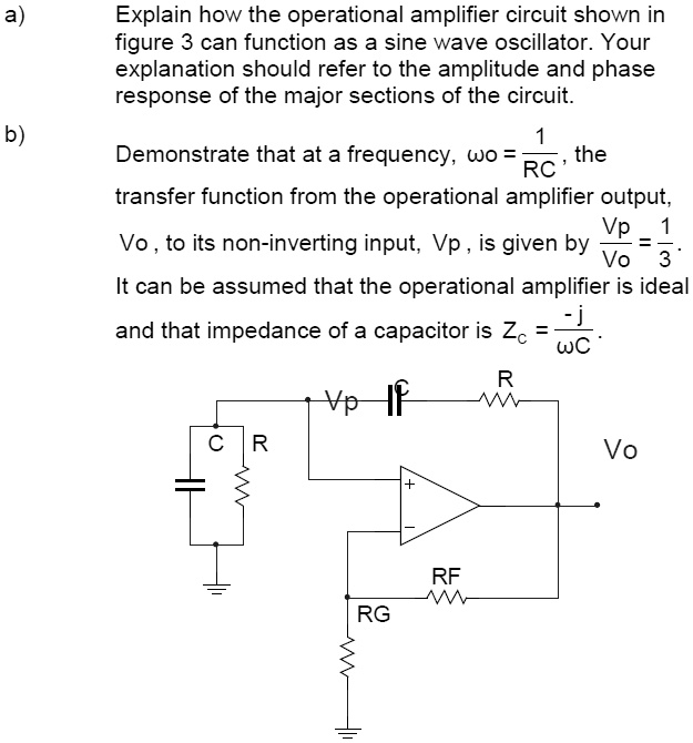 Solved A Explain How The Operational Amplifier Circuit Shown In