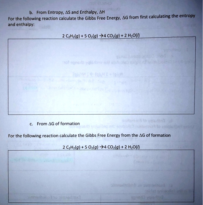 from entropy as and enthalpy ah for the following reaction calculate ...