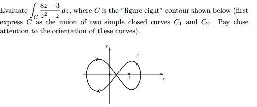 Evaluate where C is the figure eight" contour shown below (first ...