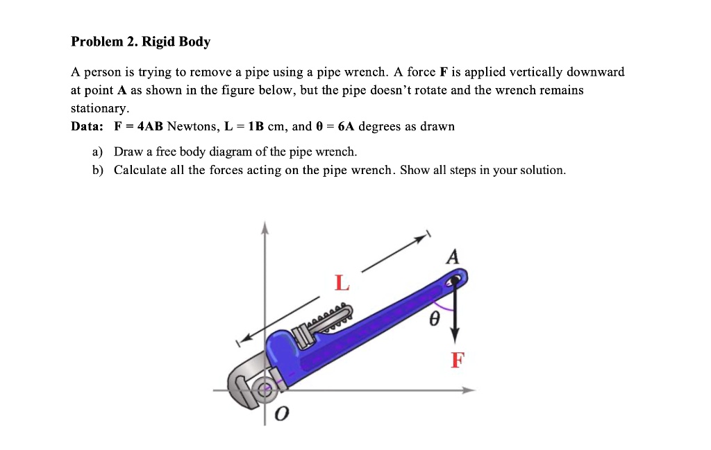 SOLVED: Problem 2. Rigid Body A person is trying to remove pipe using ...
