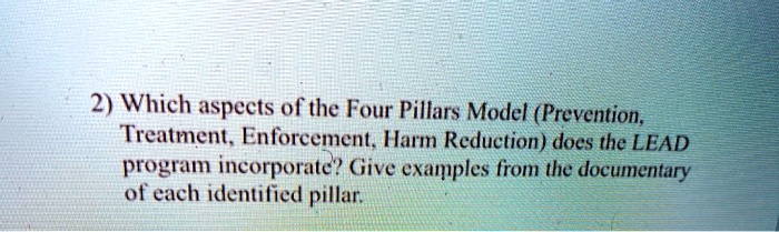 SOLVED: Which aspects of the Four Pillars Model (Prevention, Treatment ...